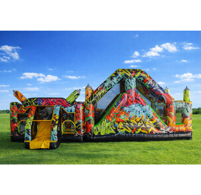 Graffiti Obstacle Course Hire | Jumping Rascals