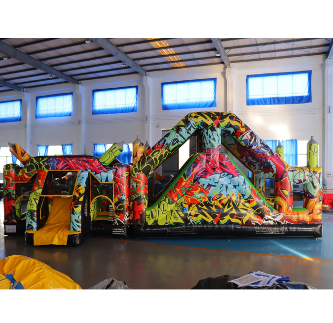 Graffiti Obstacle Course Hire | Jumping Rascals